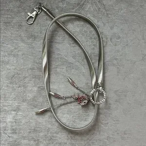 Accessories | Silvertone Stretch Belt With Crystal Ring And Ladybug ...